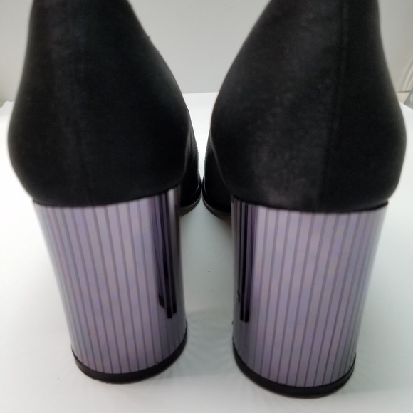 Sesto Meucci | Shoes | Sesto Meucci Black Fabric Mirrored Heels 6 2 N ...